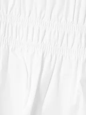 Staud Culver Shirred Peplum Top - White