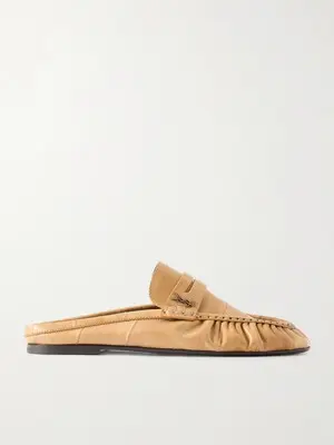 Saint Laurent Le Loafer Eel Slippers - Neutrals
