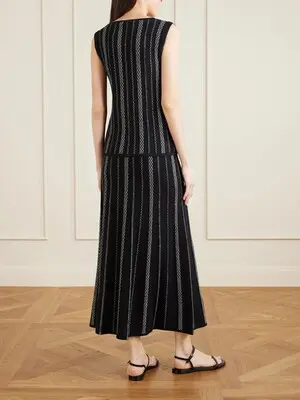 Proenza Schouler White Label Alyna Striped Jacquard-knit Vest - Black
