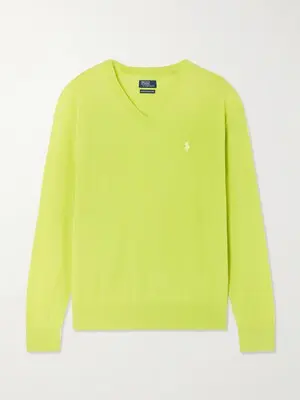 Polo Ralph Lauren Embroidered Merino Wool Sweater - Green