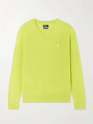Polo Ralph Lauren Embroidered Merino Wool Sweater - Lime Green