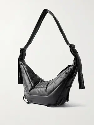 LEMAIRE Soft Game Small Quilted Coated-cotton Shoulder Bag - Black