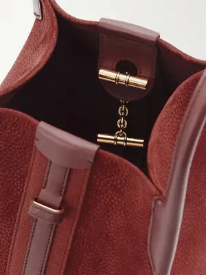 Loro Piana Bale Small Leather And Canvas-trimmed Nubuck Tote