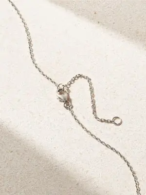 L’ATELIER NAWBAR Single Atom 18-karat White Enamel, And Diamond Necklace