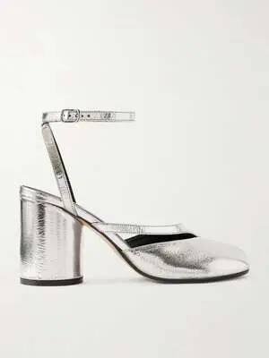 MAISON MARGIELA Tabi Split-toe Metallic Leather Sandals - Silver