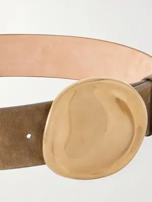 Khaite Keefe Suede Belt - Brown