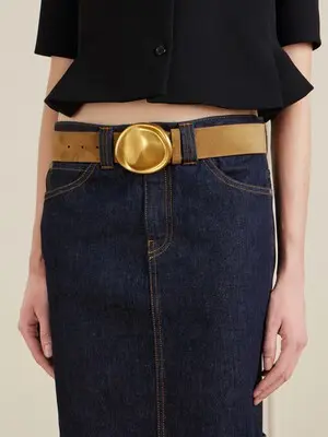 Khaite Keefe Suede Belt - Brown