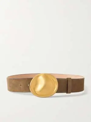 Khaite Keefe Suede Belt - Light Brown