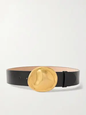 Khaite Keefe Leather Belt Black