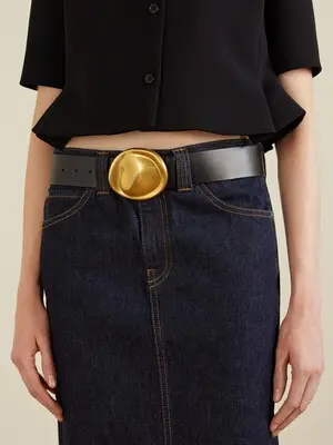 Khaite Keefe Leather Belt - Black