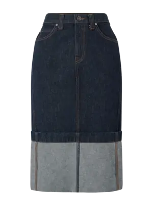 Khaite Kilian Denim Midi Skirt - Blue