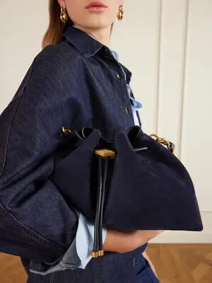 JIMMY CHOO Cinch Medium Suede Shoulder Bag