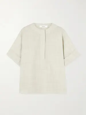 JOSEPH Yani Wool-twill Blouse - Neutrals