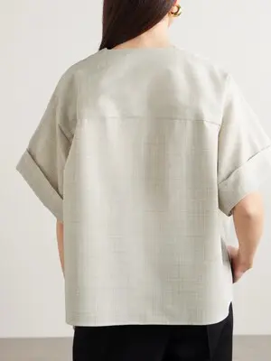 JOSEPH Yani Wool-twill Blouse - Neutrals