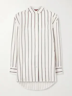 Gucci Striped Silk-blend Shirt - White