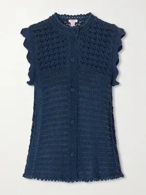 ERES Aurora Crochet-knit Top - Blue