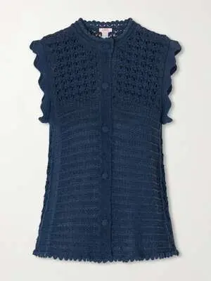 ERES Aurora Crochet-knit Top - Navy