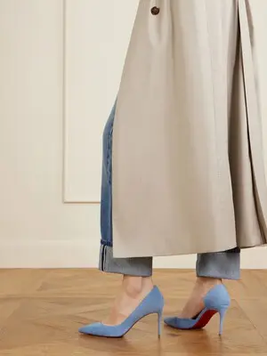 CHRISTIAN LOUBOUTIN Iriza 85 Suede Pumps - Blue