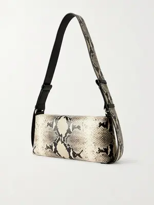 Erdem East West Bloom Snake-effect Leather Shoulder Bag