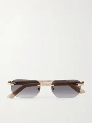 CARTIER Signature C Rimless Rectangular Sunglasses - Gold