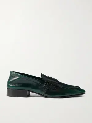 Dries Van Noten Glossed-leather Penny Loafers - Green