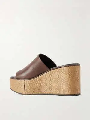 Brunello Cucinelli Leather Platform Sandals