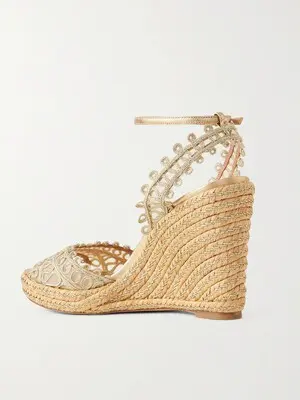 AQUAZZURA Kahlo 105 Raffia Espadrille Sandals
