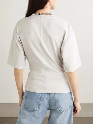 AGOLDE Storey Cotton-jersey T-shirt - Neutrals