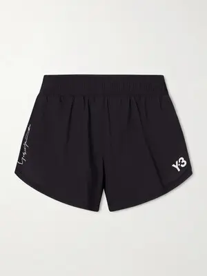 ADIDAS ORIGINALS Y-3 Printed Crinkled-shell Shorts - Black