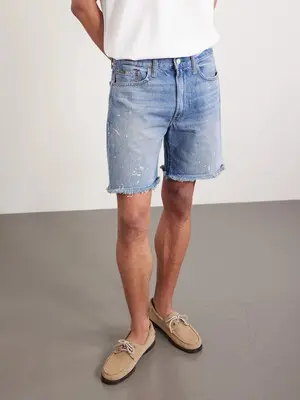 Polo Ralph Lauren Wide-leg Distressed Denim Shorts