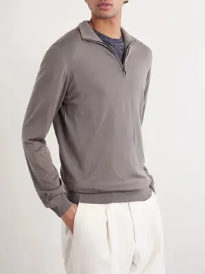 PIACENZA CASHMERE 1733 Virgin Wool Half-zip Sweater