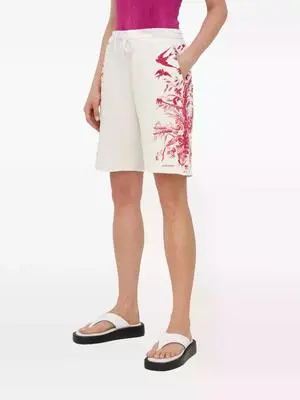 Red Valentino Floral-print Drawstring Shorts - White