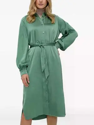 SAMSOE SAMSOE Belted Midi Dress - Green