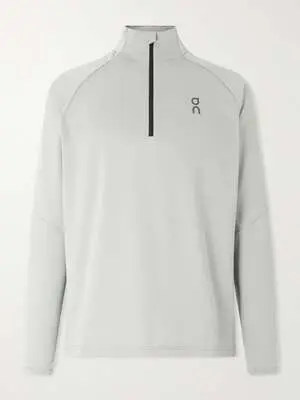 On Climate Jersey Half-zip Running Top - Gray Green