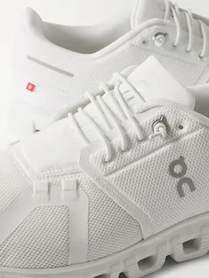 On Cloud 6 Rubber-trimmed Mesh Slip- Sneakers - White