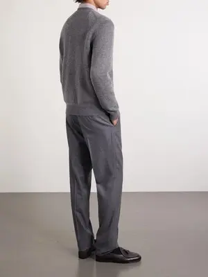 Ralph Lauren Purple Label Gregory Straight-leg Wool-flannel Trousers - Gray
