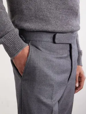 Ralph Lauren Purple Label Gregory Straight-leg Wool-flannel Trousers - Gray