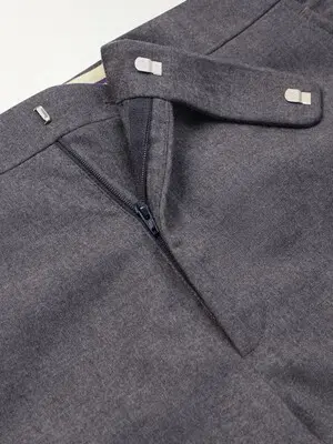 Ralph Lauren Purple Label Gregory Straight-leg Wool-flannel Trousers - Gray