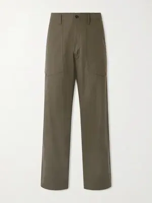 MONITALY Fatigue Wide-leg Cotton Trousers - Green