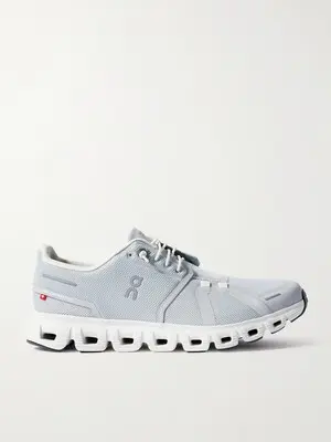On Cloud 6 Rubber-Trimmed Sneakers Gray