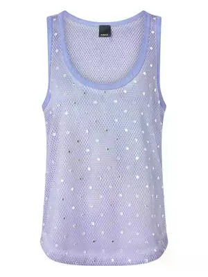 Pinko Embellished Mesh Tank Top - Purple