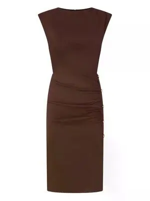 Pinko Button-detail Midi Dress - Brown