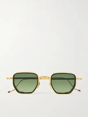 JACQUES MARIE MAGE Atkins D-frame Titanium Sunglasses - Gold
