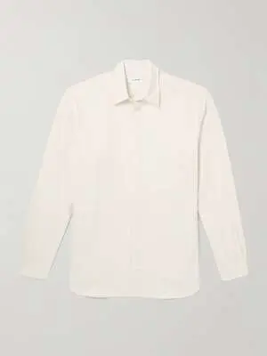 LARDINI Cotton And Silk-blend Shirt - Ivory