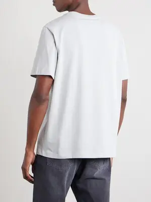 A.p.c. Logo-embroidered Cotton-jersey T-shirt - Gray