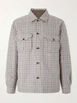 Dunhill Reversible Padded Checked Wool Overshirt - Brown