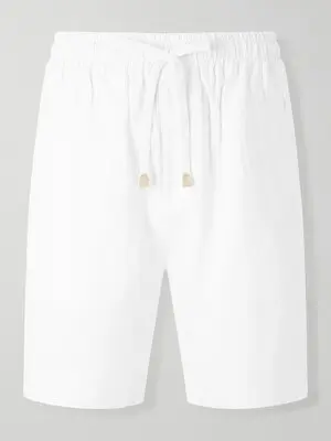 Eleventy Straight-leg Linen Shorts - White