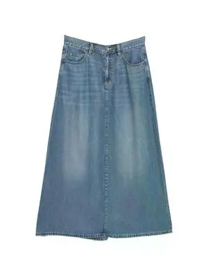 JNBY Logo-patched A-line Skirt - Blue