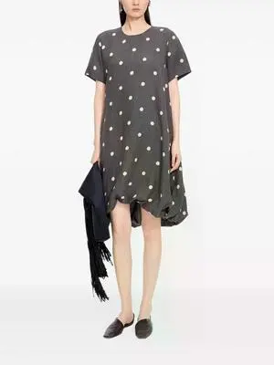 JNBY Polka-dot Mini Dress - Brown