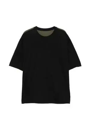 CROQUIS Two-tone Panelled T-shirt - Black